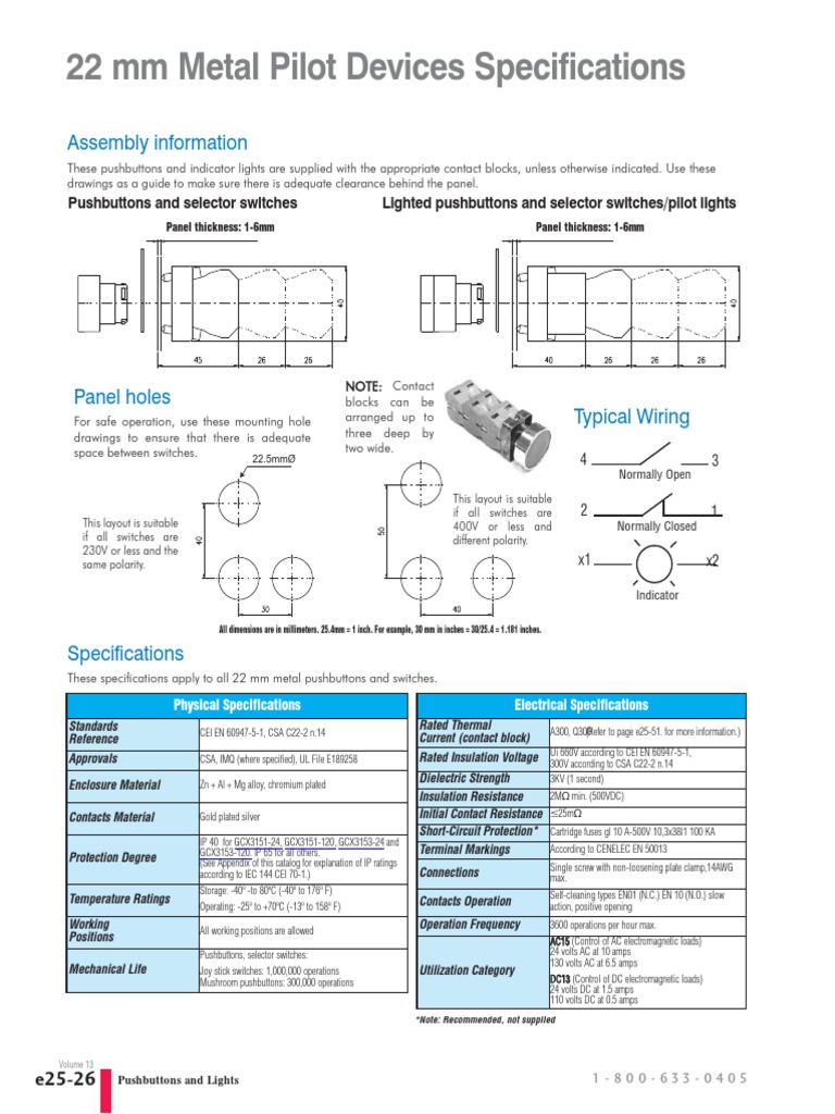 EATON Pilot Lights | PDF | Light Emitting Diode | Switch