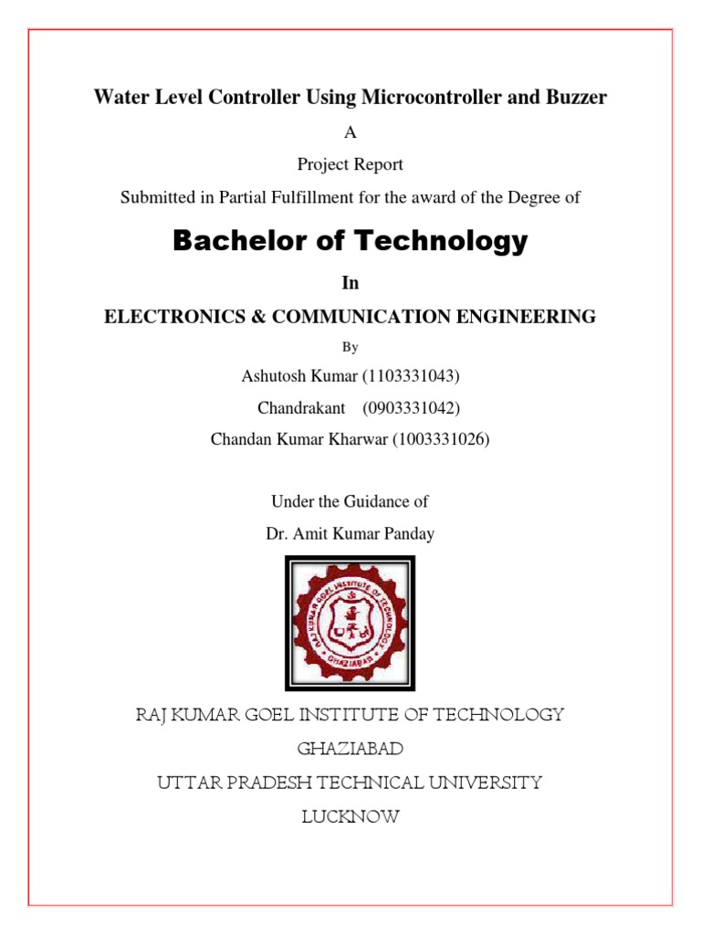 Water Level Controller Using Microcontroller and Buzzer | PDF | Bipolar ...