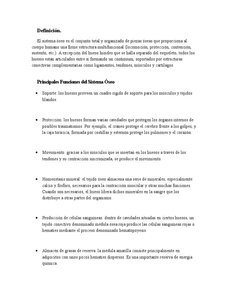 Estructura Osea Pdf Esqueleto Hueso