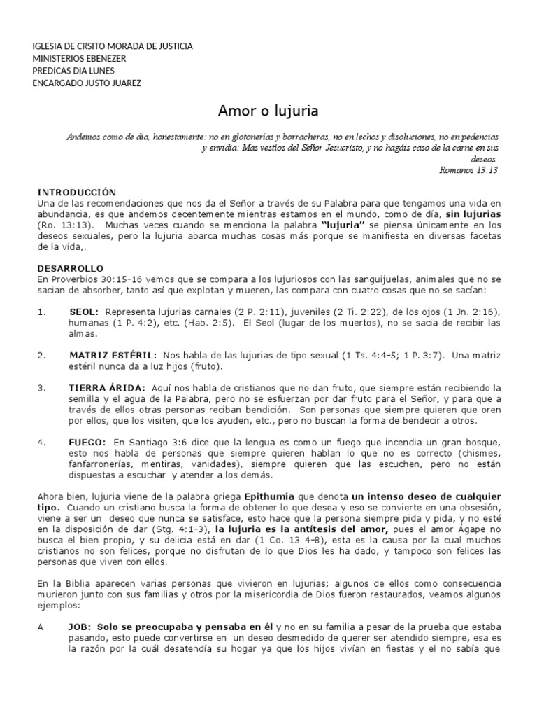 017 Amor o Lujuria | PDF | David | Lujuria
