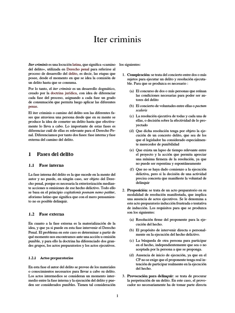 Fases del Iter Criminis | PDF
