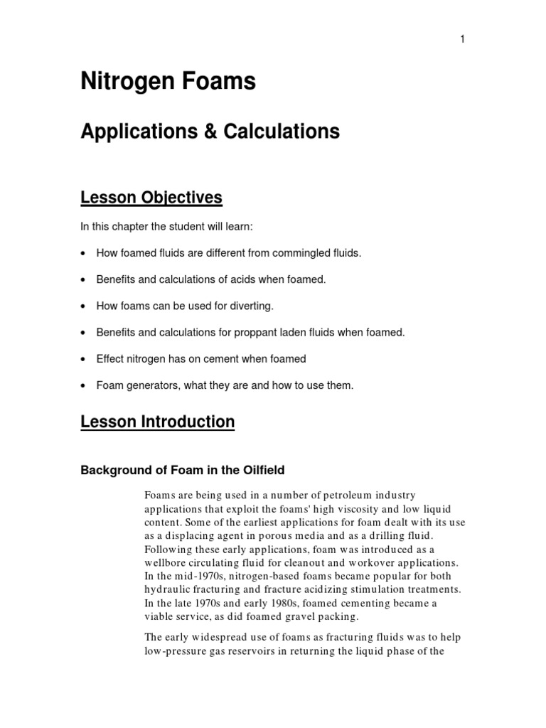 Nitrogen Foams | PDF | Foam | Hydraulic Fracturing