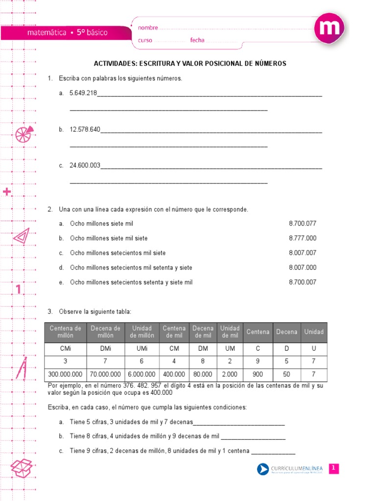 Escritura y Valor Posicional | PDF