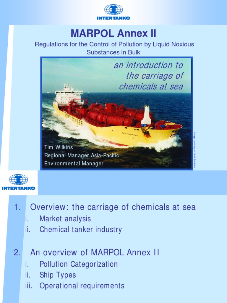 MARPOL Annex II Regulations For Liquid Noxious Substances | PDF