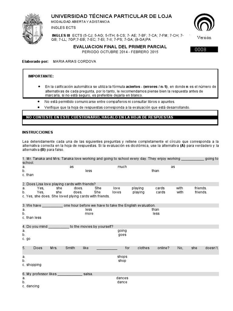 Cuadernillo Suple Ingles III 1 BIM | PDF | Verb | Style (Fiction)