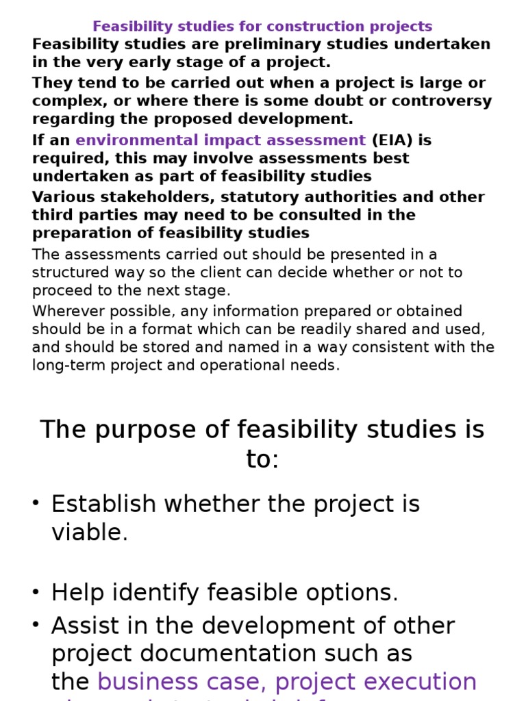 Feasibility Studies For Construction Projects | Environmental Impact ...