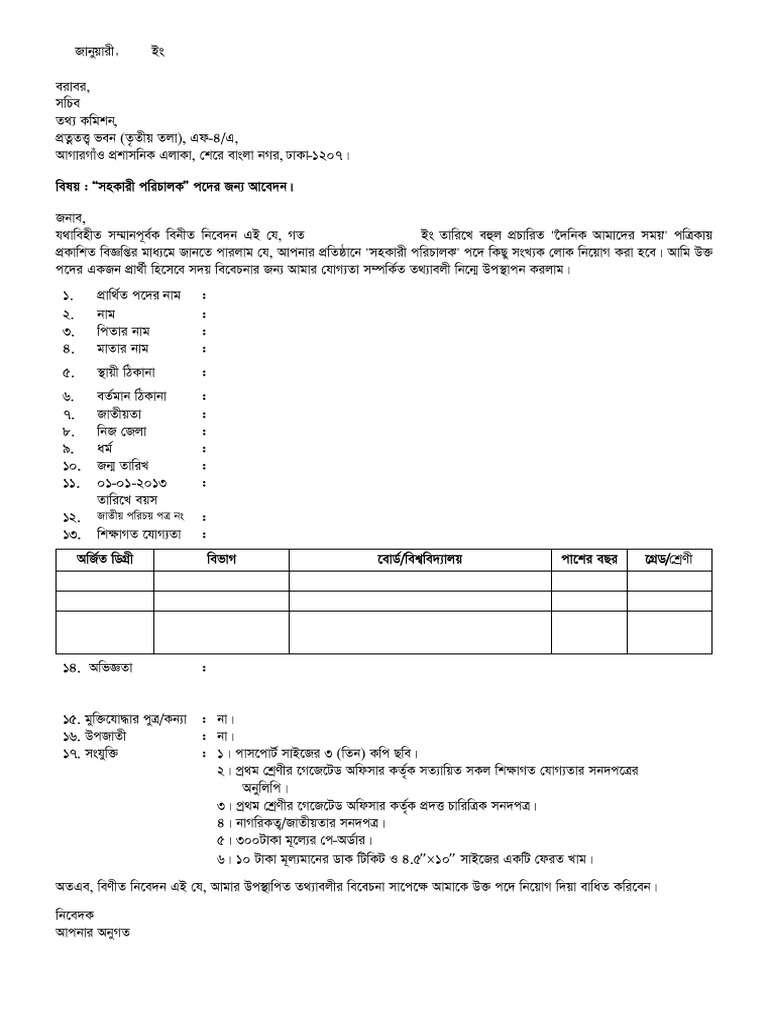 Bangla CV Format | PDF