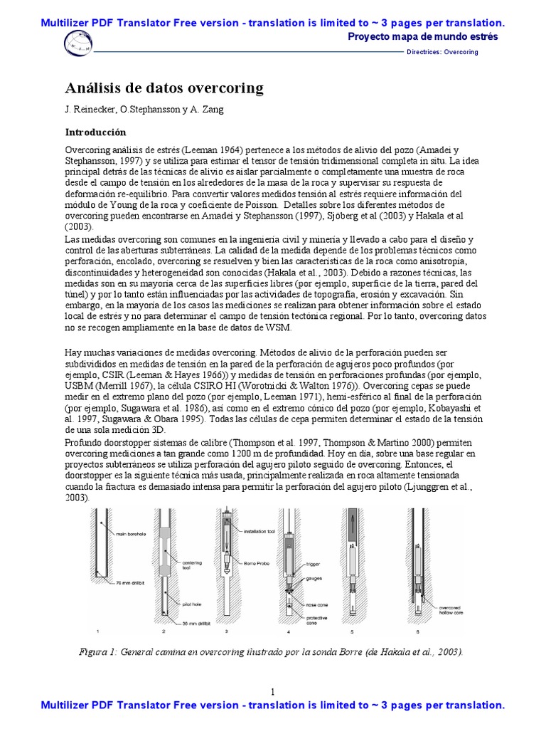 WSM Analysis Guideline Overcoring | PDF | Elasticidad (Física) | Estrés ...