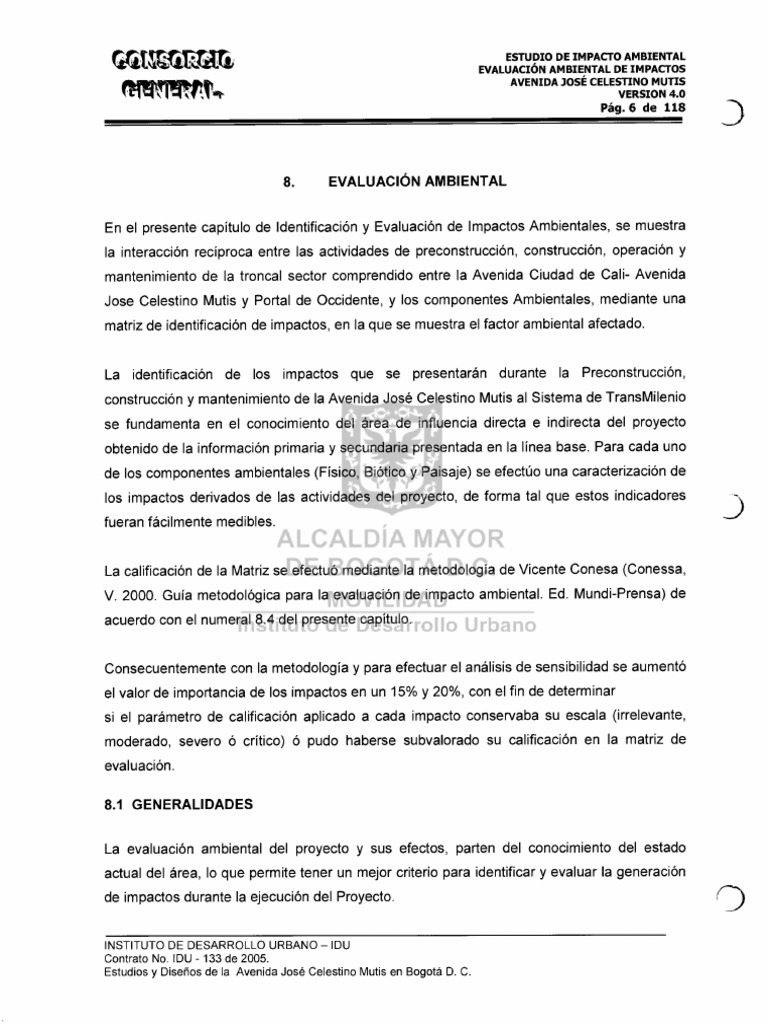Matriz Vicente Conesa | PDF | La contaminación del aire | Degradación ambiental
