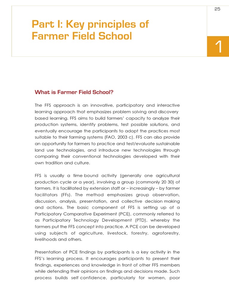 Key Principles of FFS PDF | PDF | Facilitator | Food And Agriculture ...