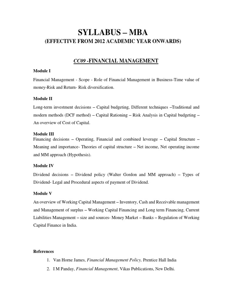 M.G University MBA Second Sem Syllabus | PDF | Information System ...