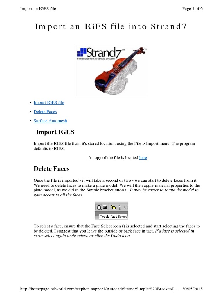 Import an IGES File Into Strand7 | Icon (Computing) | Areas Of Computer ...