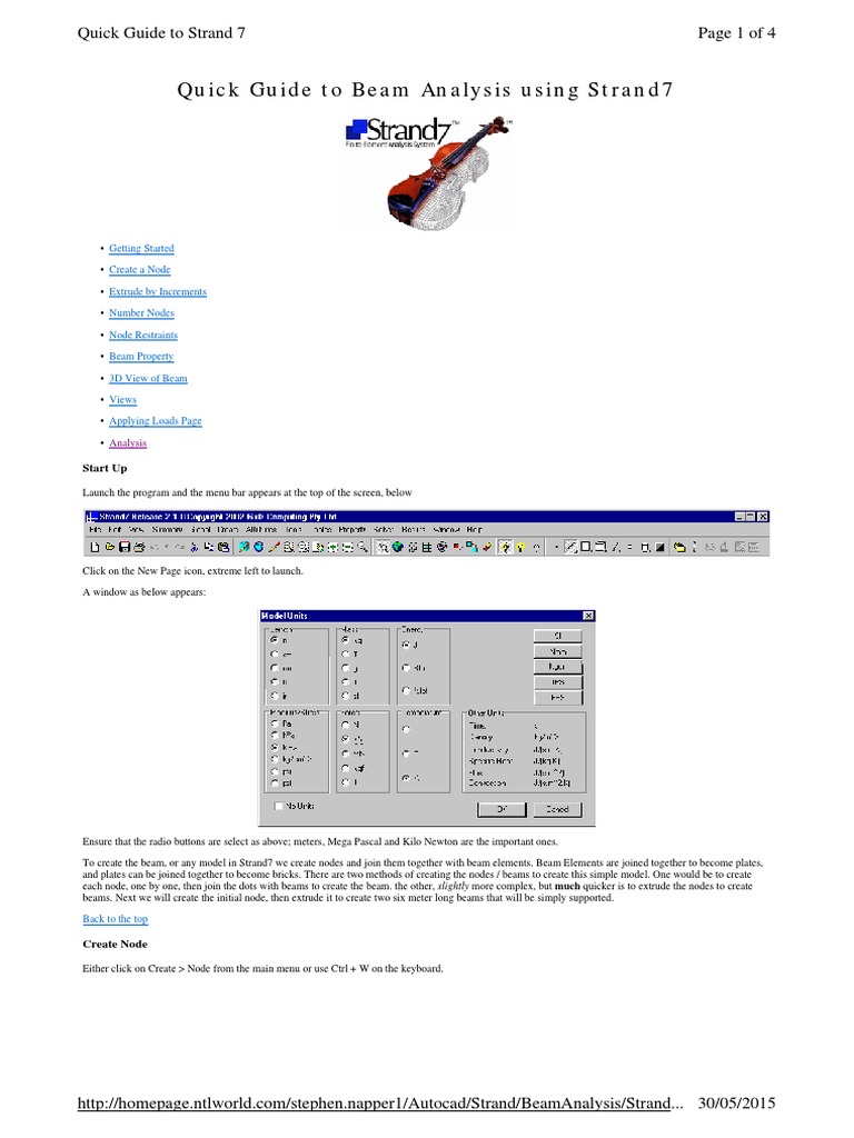 Quick Guide To Beam Analysis Using Strand7 | PDF | Bending | Beam ...