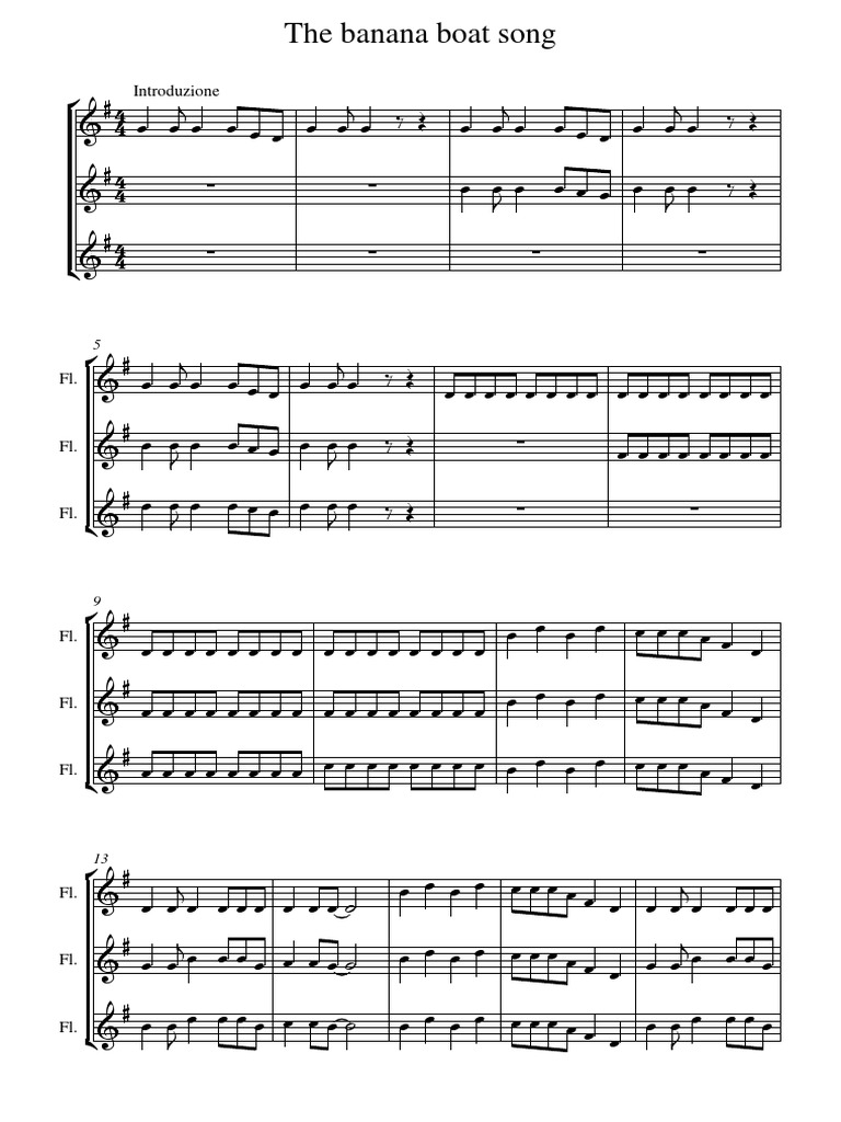 Banana Boat Song Sheet Music | PDF | Art