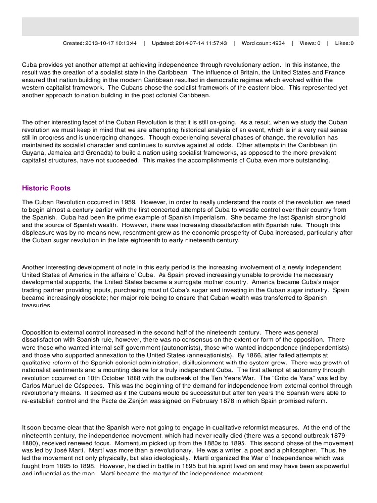 The Ongoing Cuban Revolution Explained | PDF | Politics | History