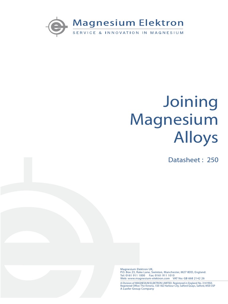 Magnesium Joining | PDF | Rivet | Welding