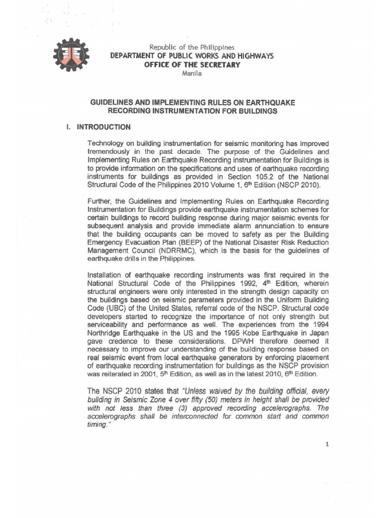 DPWH Guidelines | PDF | Earthquakes | Business