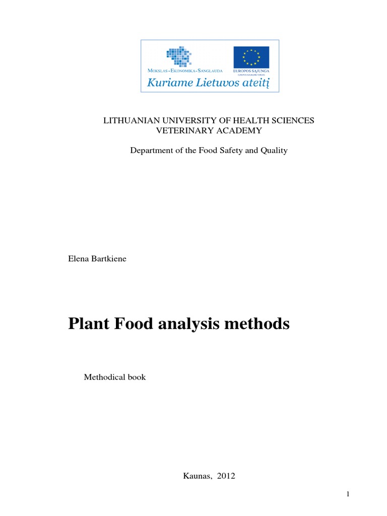 Food Analysis Manual | PDF | Carbohydrates | Chemical Compounds