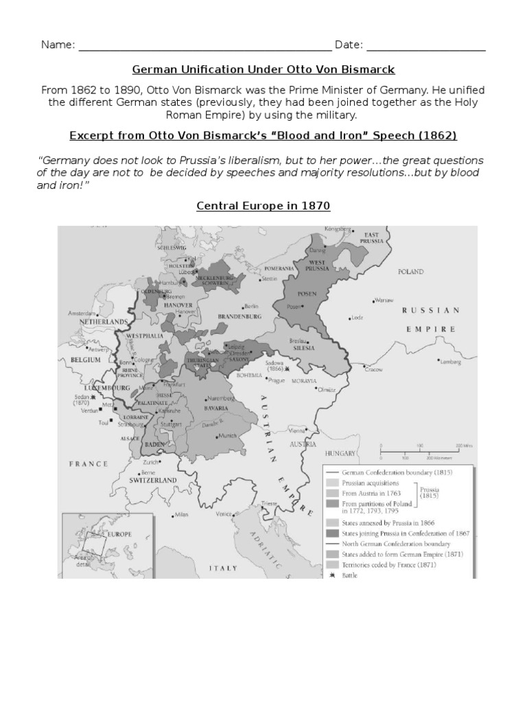 Bismarck's Role in German Unification | PDF