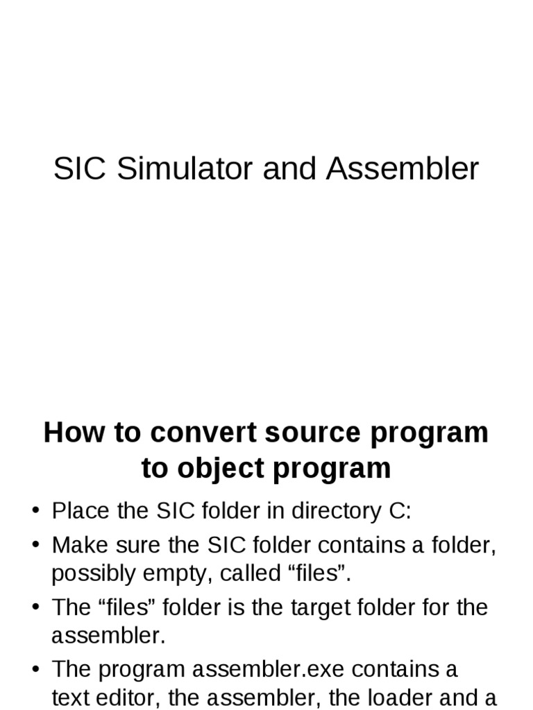 How To Use SIC Simulator and Assembler | PDF | Assembly Language ...