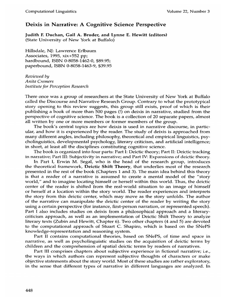 Deictic Shift Theory | PDF | Narrative | Psycholinguistics