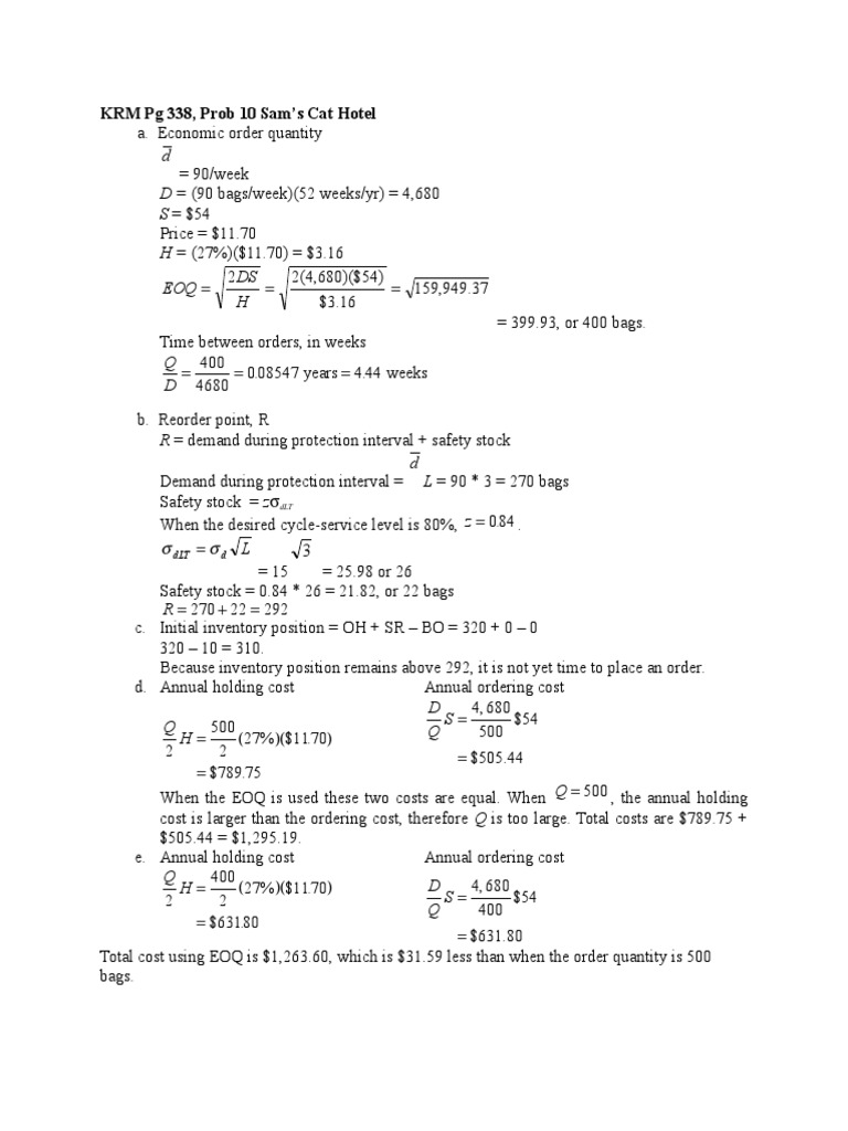 Solutions To Inventory Management Practice Problems | PDF | Inventory ...