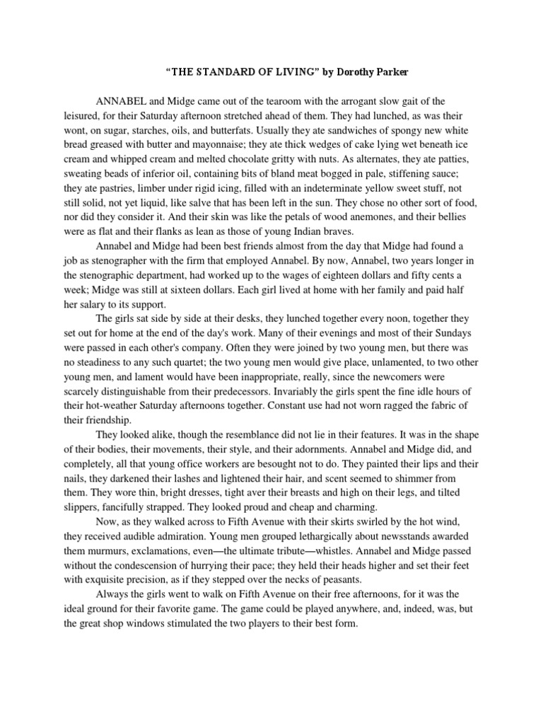 The Standard Ogf Living by Dorothy Parker and Girls in Summer Dresses ...