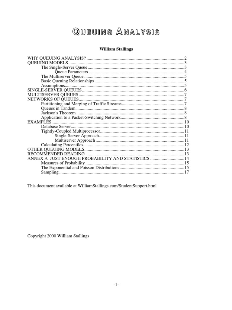 Queuing Analysis | PDF