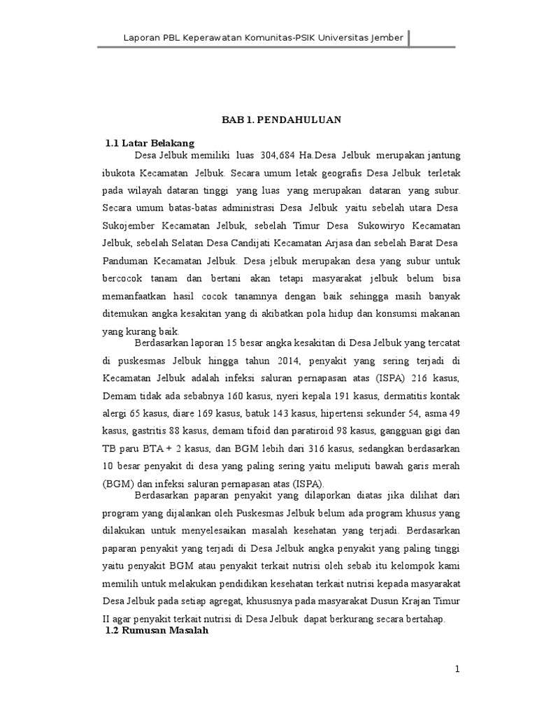 Laporan Akhir PBL (Contoh) | PDF