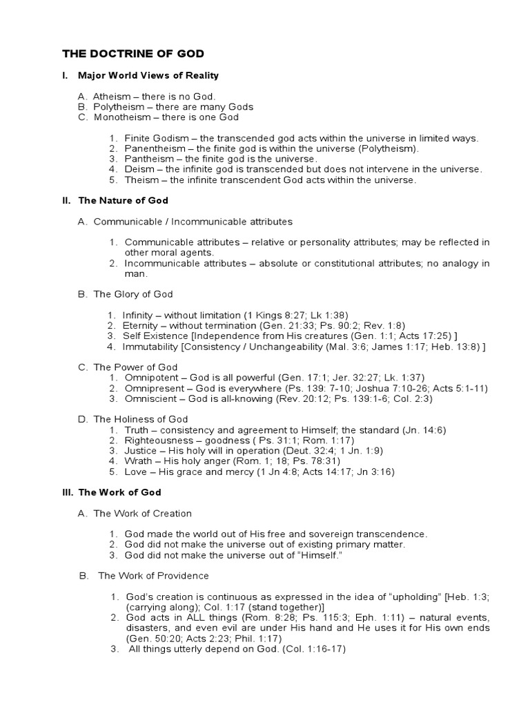 The Doctrine of God | PDF