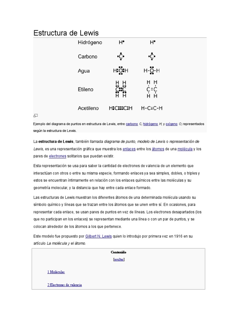 Estructura de Lewis: Conceptos y Ejemplos | PDF | Cuarc | Enlace químico