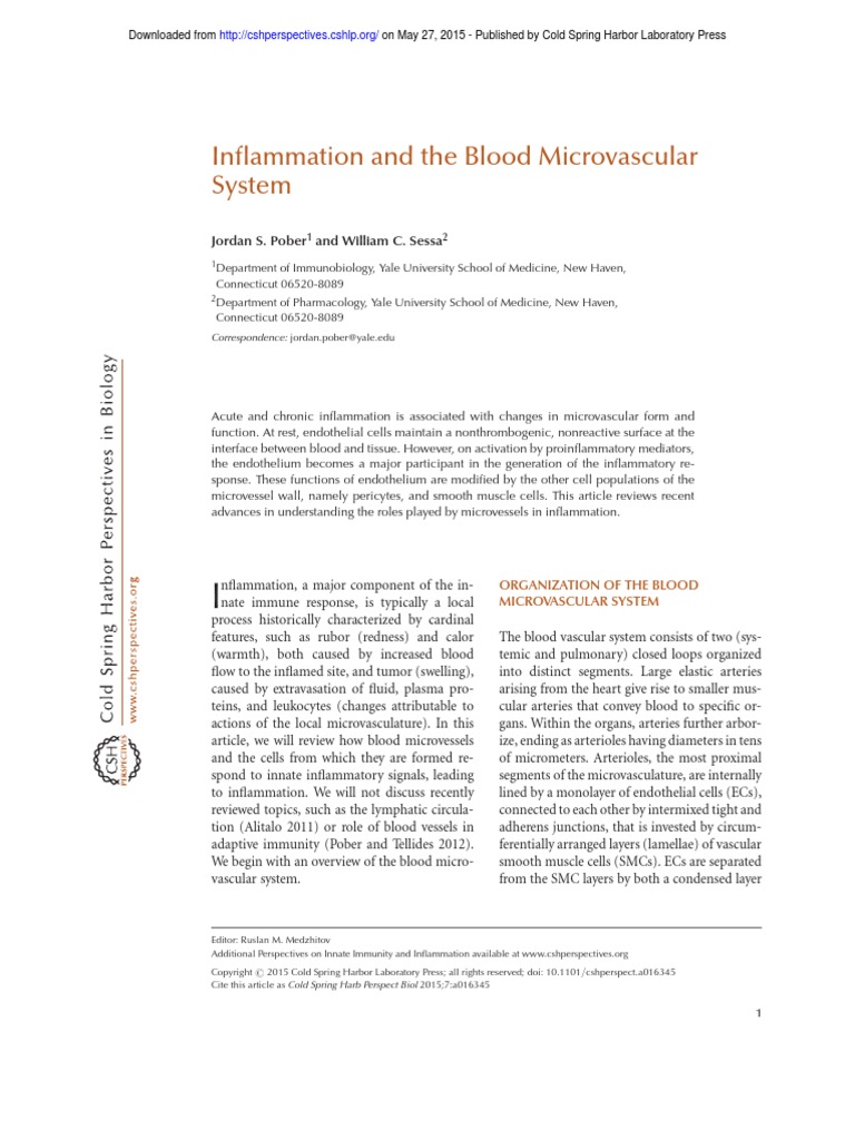 Cold Spring Harb Perspect Biol-2015-Pober | PDF | Inflammation | Coagulation