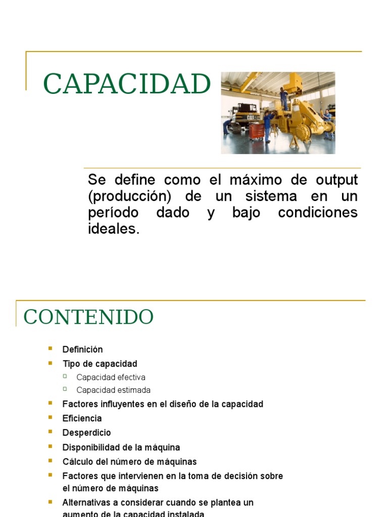 capacidad instalada | Calidad (comercial) | Planificación