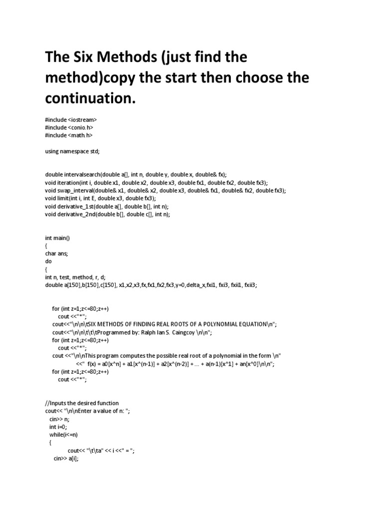 The Six Methods | PDF | Numerical Analysis | Mathematical Objects