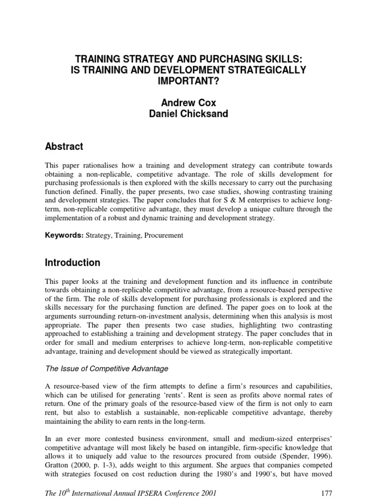 Training Strategy | PDF | Competitive Advantage | Strategic Management