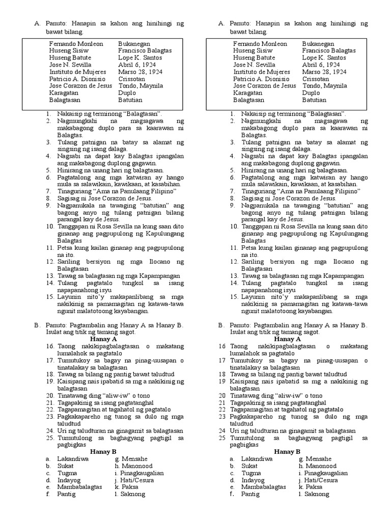 QUIZ Tulang Patnigan | PDF