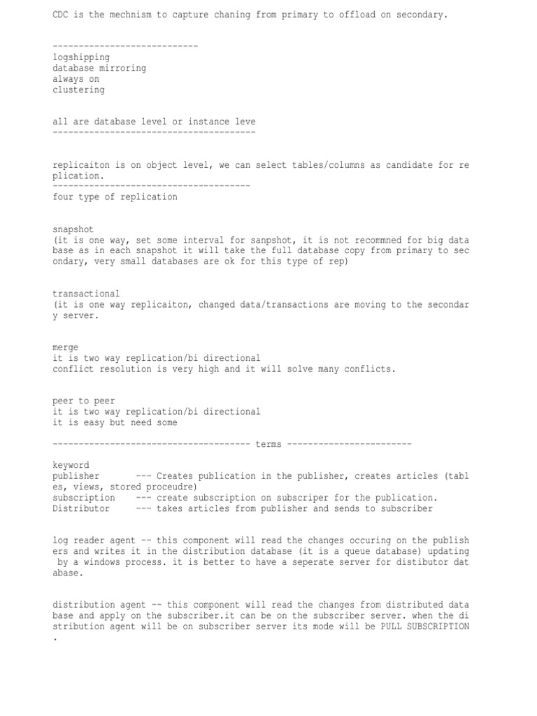 SQL Server Replication | PDF | Replication (Computing) | Microsoft Sql Server