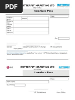 Employee Gate Pass Format Template | PDF