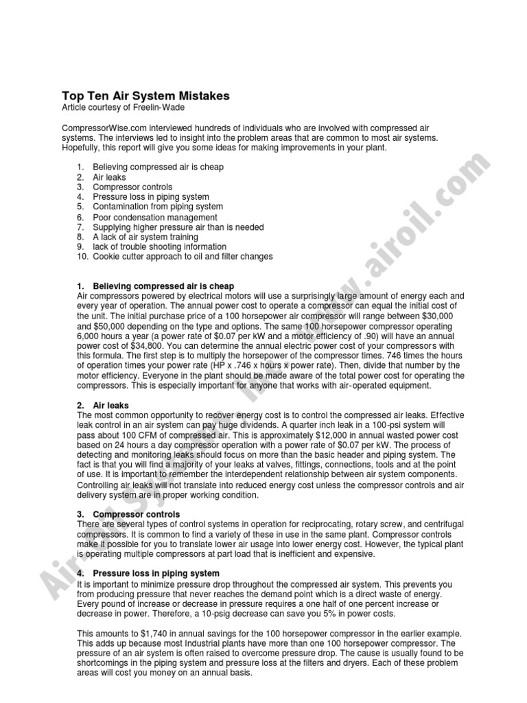 Top 10 Air System Mistakes | PDF | Engines | Atmosphere Of Earth