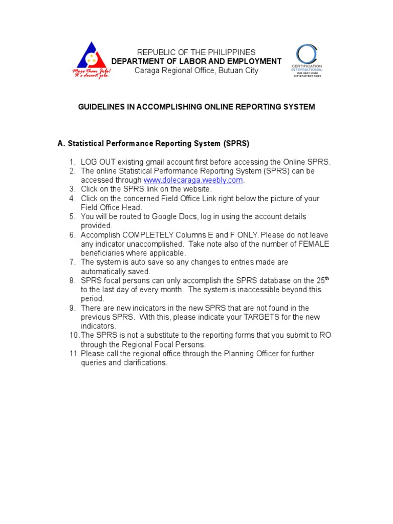 Online Reporting System Guidelines | PDF | Gmail | Software