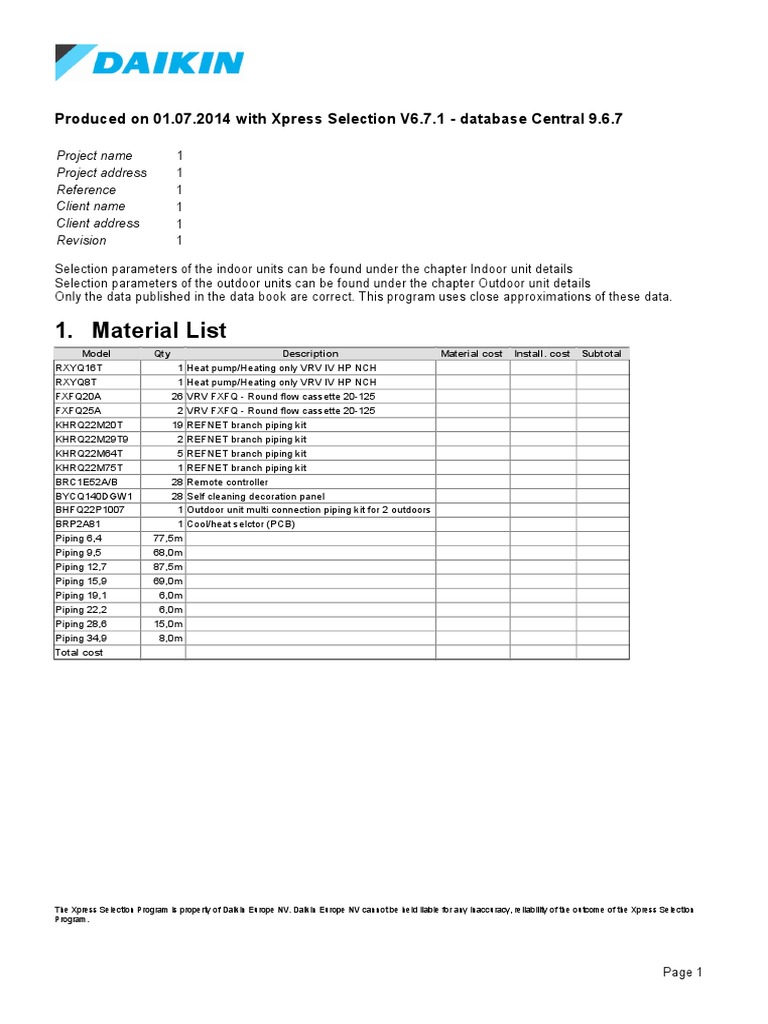 DAIKIN Date Tehnice | PDF | Hvac | Heat Transfer