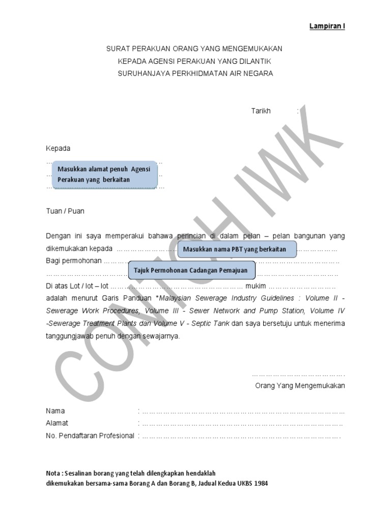 Contoh Surat Perakuan Orang Mengemukakan Kepada Agensi Perakuan | PDF