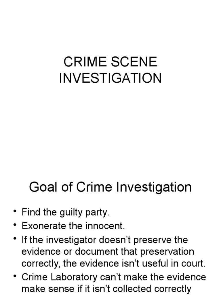 Crime Scene Investigation | PDF | Crime Scene | Forensic Science