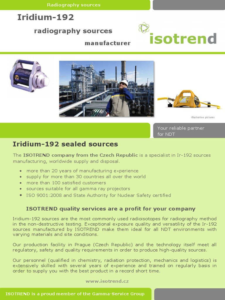 Iridium-192 Radiography Sources Overview | PDF | Nondestructive Testing ...