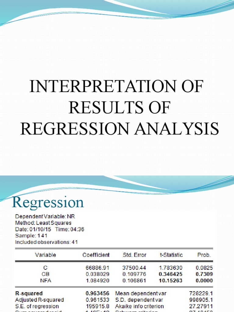 Interpretation of Results of Regression Analysis | PDF ...