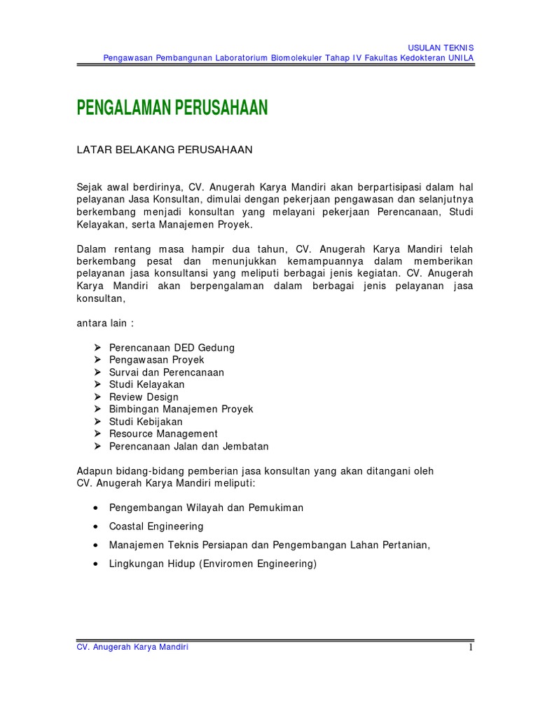 Contoh Dokumen USTEK Pengawasan | PDF