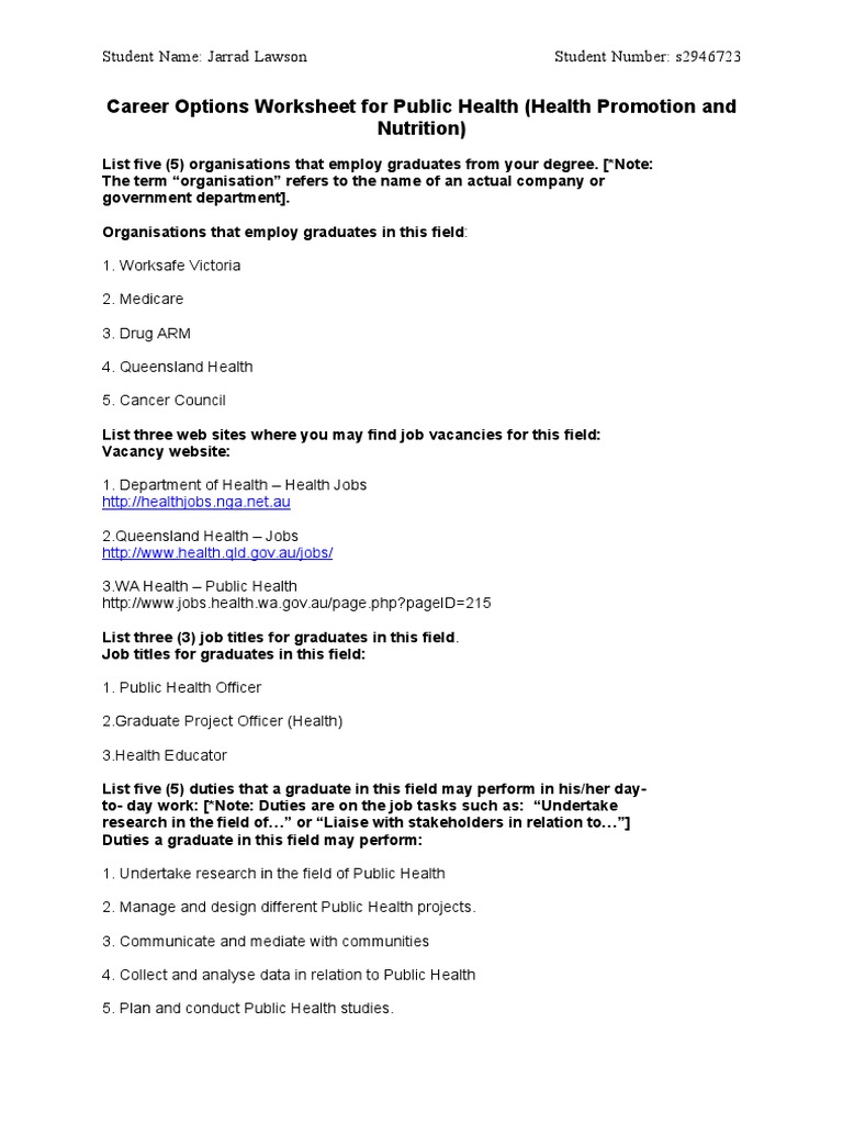 Public Health Career Overview | PDF