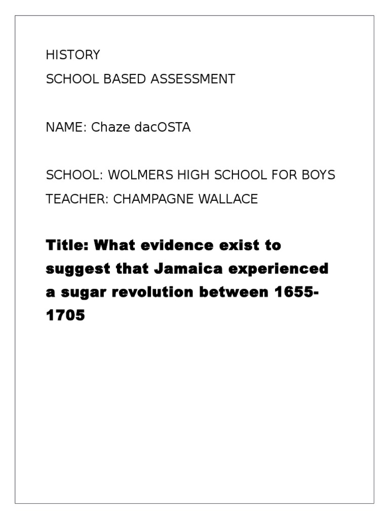 History Sample SBA | PDF | Plantation | Black People