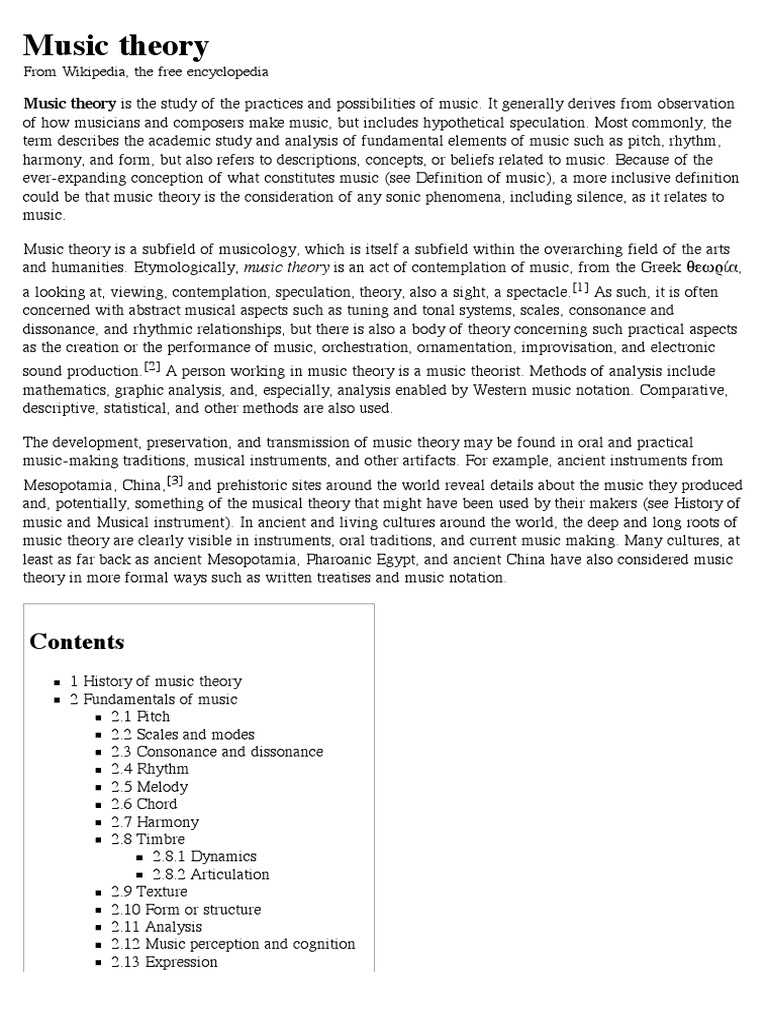 Music Theory | PDF | Pitch (Music) | Music Theory