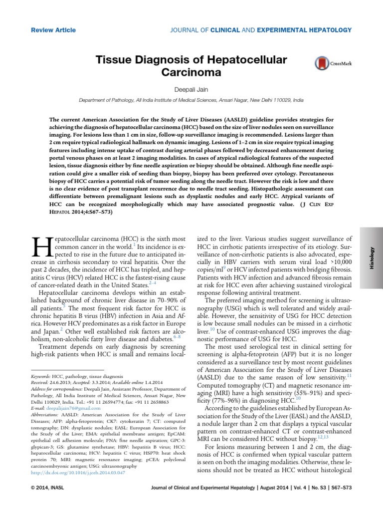 HCC 1 | PDF | Biopsy | Medical Imaging